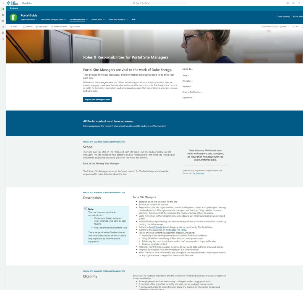 Provide clear guidance to intranet authors